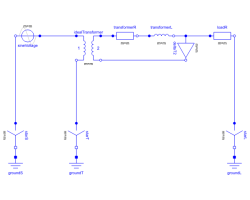 Modelica: Electrical.Polyphase.Examples.TransformerYD